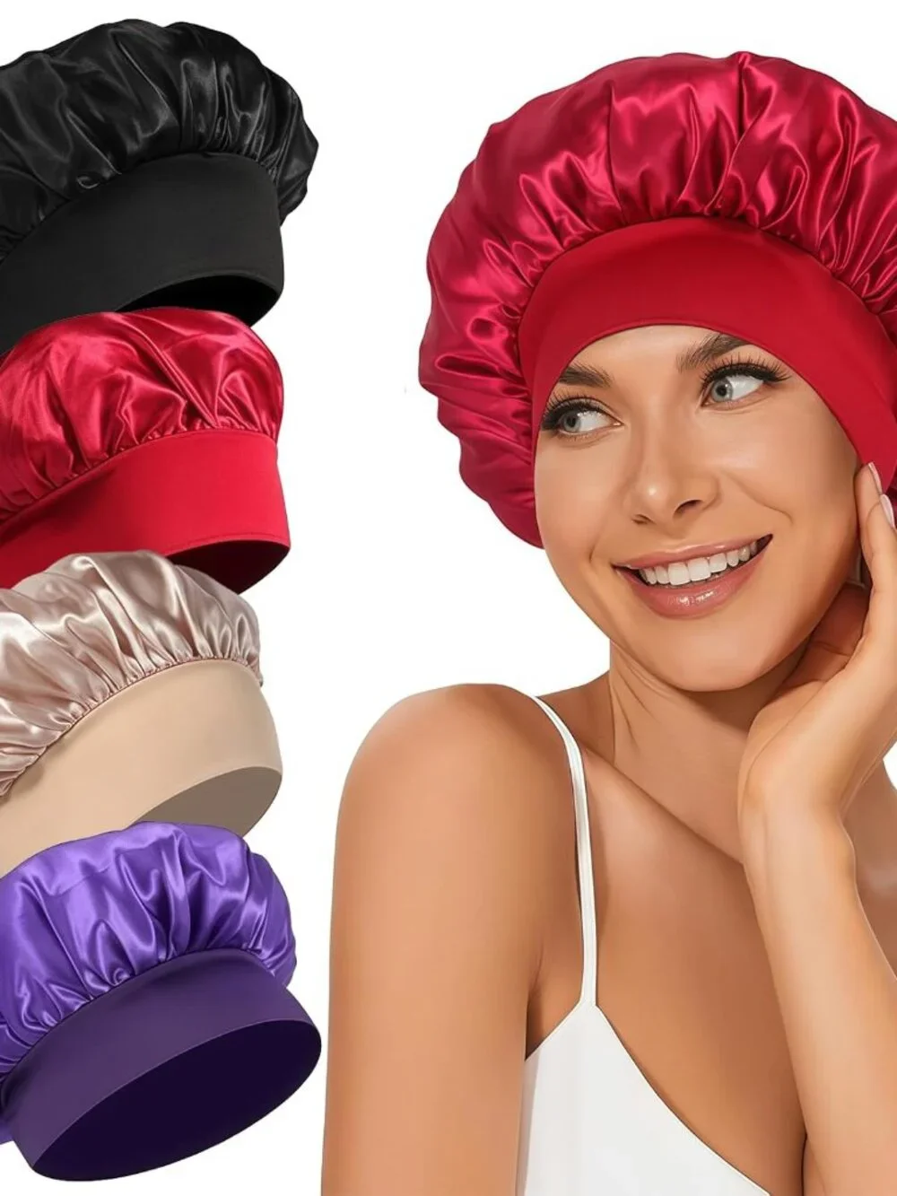 Other | 4pcs Satin Bonnet Silk Bonnet Hair Bonnet For Sleeping Elastic ...
